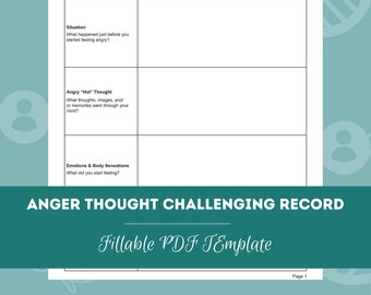 Fillable Thought Record - Etsy