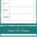 Reality Therapy Solution Worksheet | Editable / Fillable PDF Template ...
