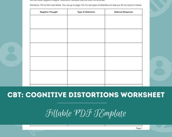 CBT: ABC Model Worksheet | Editable / Fillable PDF | for Counselors ...