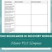 Setting Boundaries in Recovery Worksheet | Editable / Fillable ...
