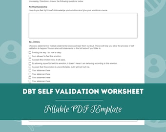 DBT Radical Acceptance Worksheet | Editable / Fillable PDF Template ...