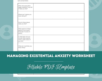 Existential Therapy Most Meaningful Life Worksheet Editable / Fillable ...