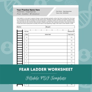 Fear Ladder Worksheet | Editable / Fillable PDF | for Counselors ...