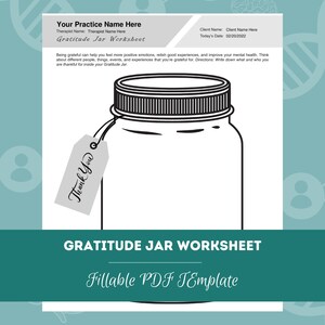 Gratitude Jar Worksheet | Editable / Fillable PDF Template | for ...