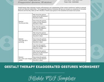 Gestalt Therapy Empty Chair Exercise Worksheet | Editable / Fillable ...