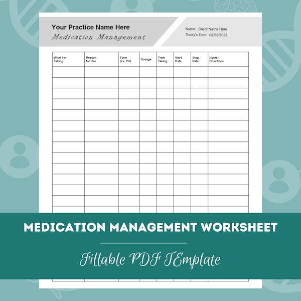 Medication Management Template - Etsy