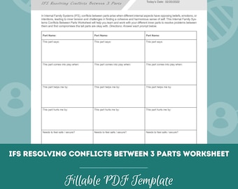 IFS Parts Mapping Using 6fs Worksheet | Editable / Fillable PDF ...