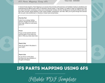 Internal Family Systems Parts Mapping Using the 6 F’s Script Worksheet ...