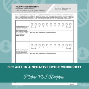 EFT: Am I in a Negative Cycle Worksheet | Editable / Fillable PDF ...