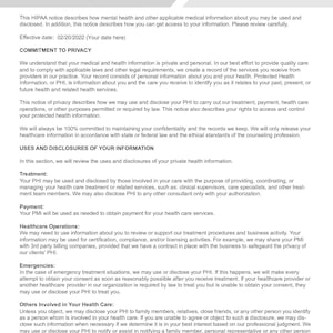 HIPAA Privacy Notice Template | Editable / Fillable PDF Template | for ...