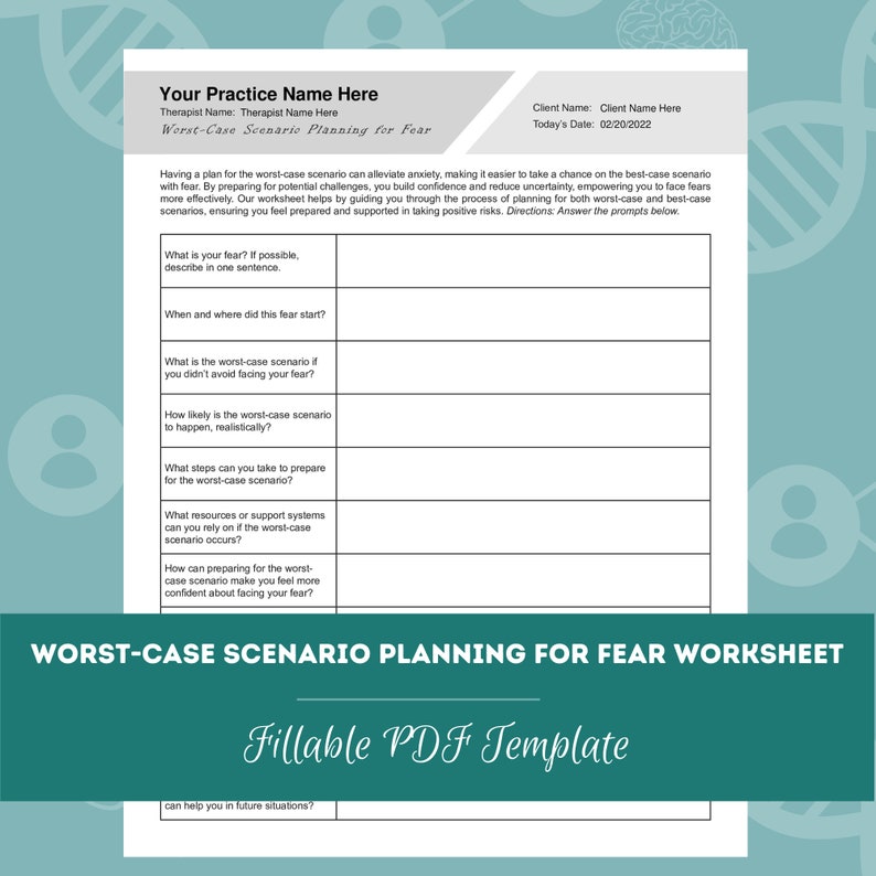 Fear Worksheets Bundle Editable / Fillable PDF for Counselors ...