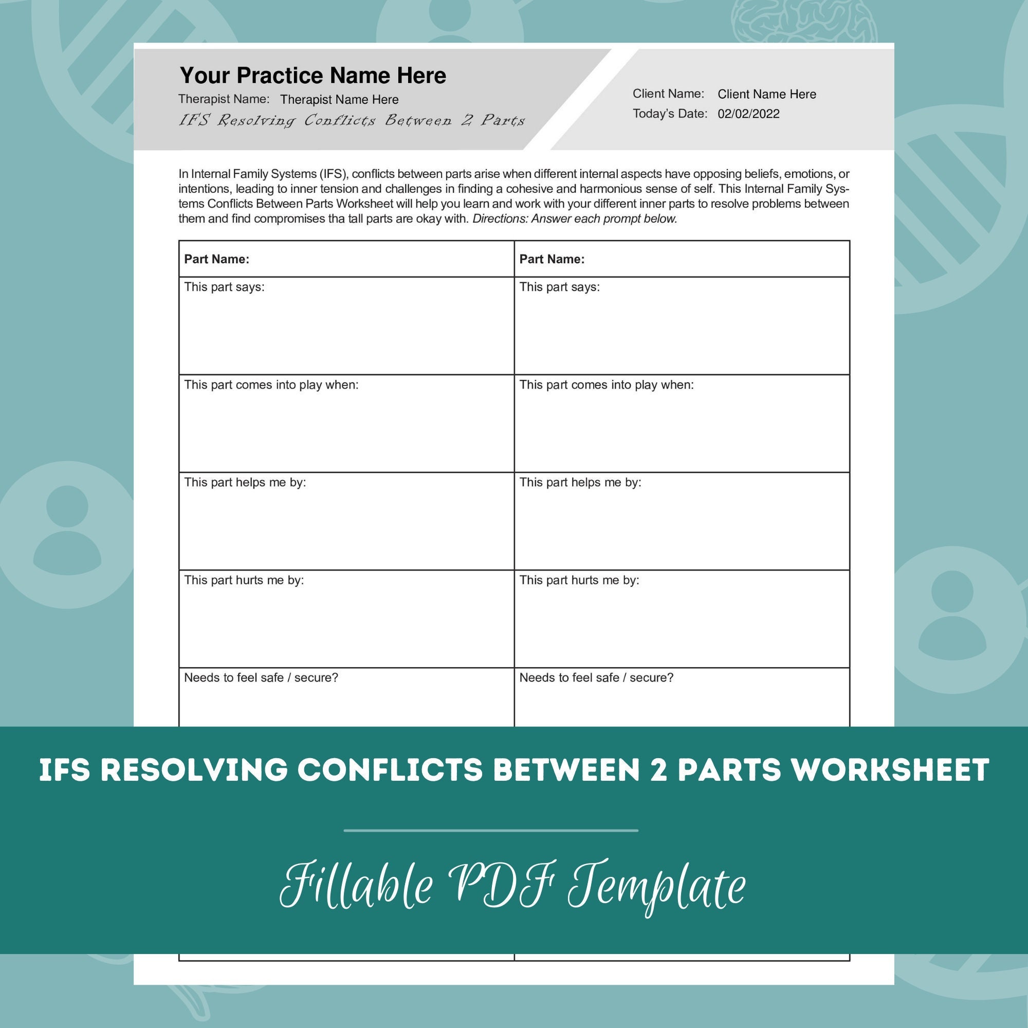 IFS Resolving Conflicts Between 2 Parts Worksheet | Editable / Fillable ...