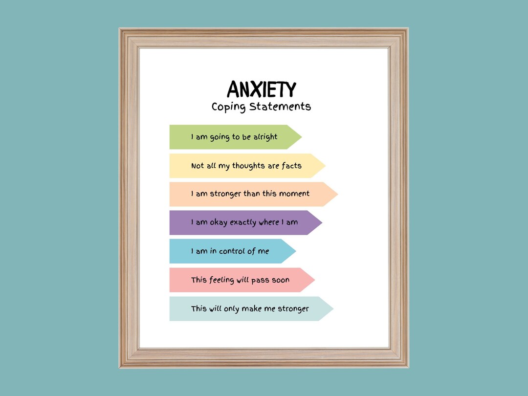 Anxiety Coping Statements Poster | Printable PDF | *includes 1 ...
