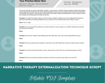 Narrative Therapy Re-authoring Technique Script Worksheet | Fillable ...