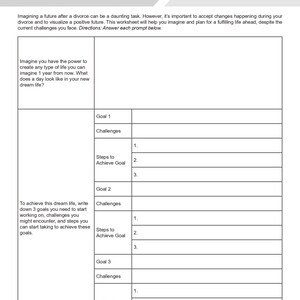 Visualizing My Life After Divorce Worksheet | Editable / Printable ...