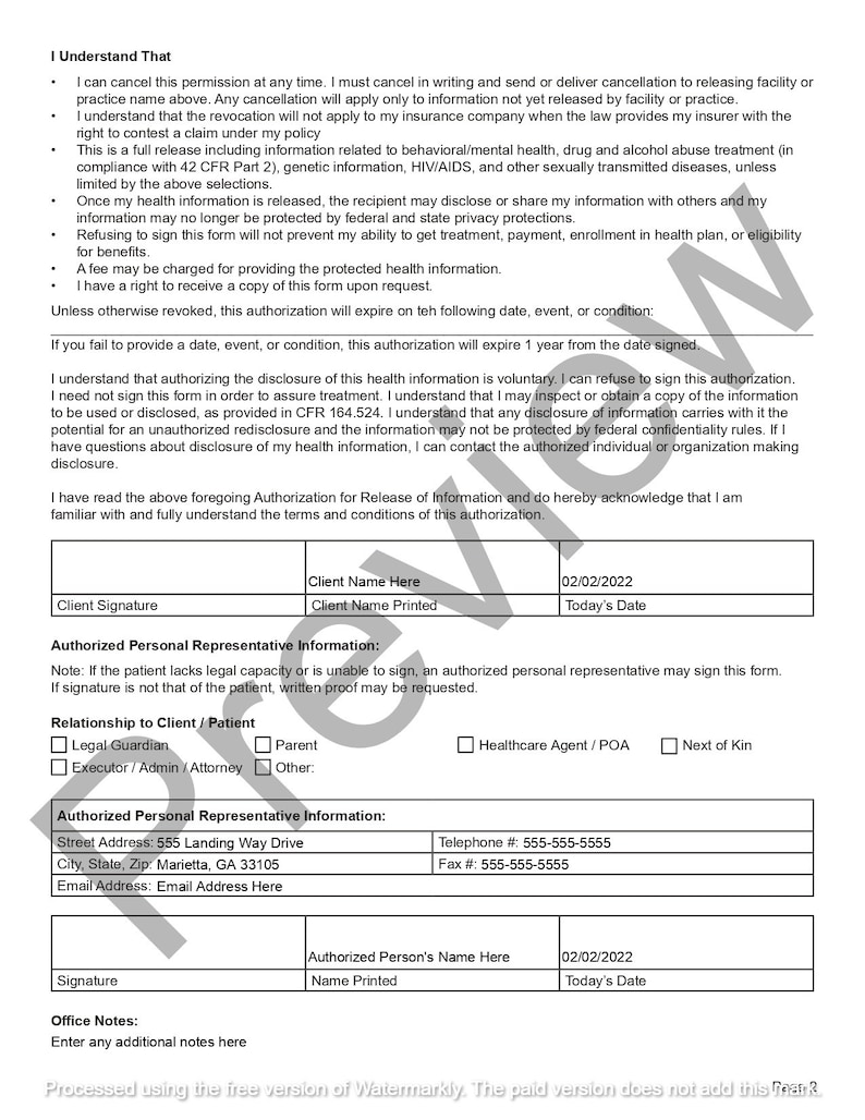 Medical Records Release Form | Editable / Fillable PDF | Doctors ...