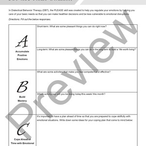 DBT ABC Please Worksheet | Editable / Fillable PDF Template | for ...
