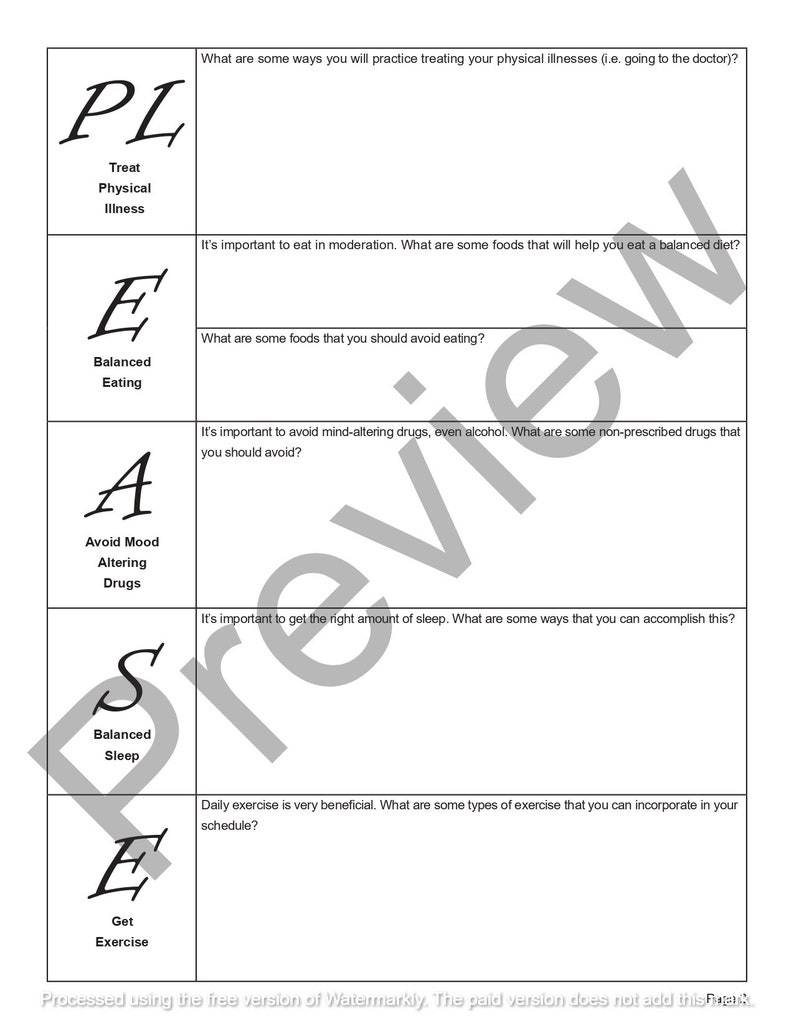 DBT ABC Please Worksheet | Editable / Fillable PDF Template | for ...