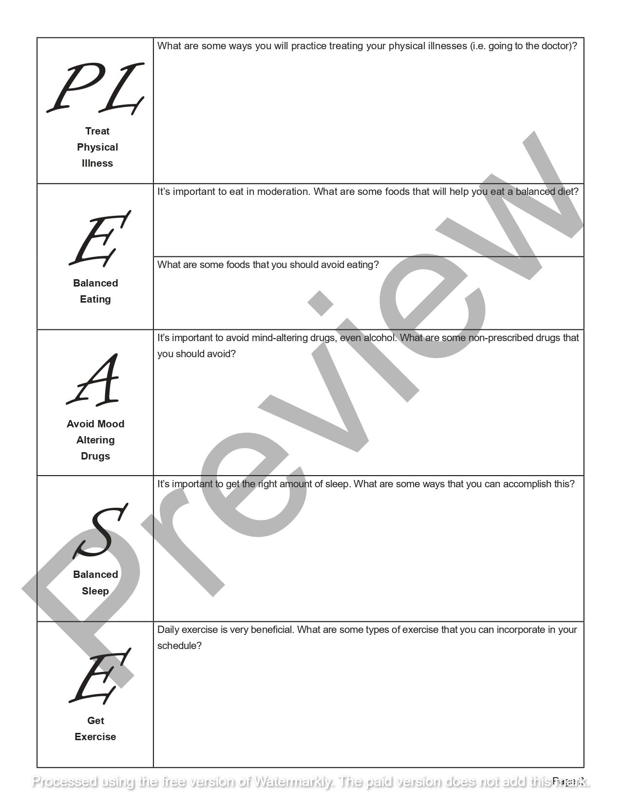 DBT ABC Please Worksheet | Editable / Fillable PDF Template | for ...