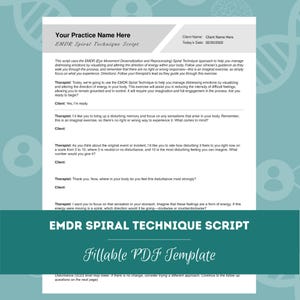 EMDR Spiral Technique Script Worksheet | Fillable PDF | Counselors ...