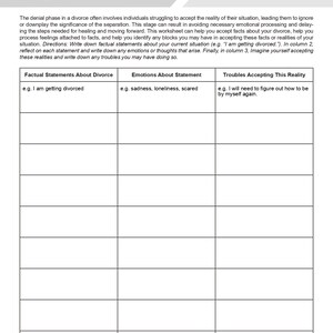 Reality Check for Divorce Worksheet | Editable / Printable / Fillable ...