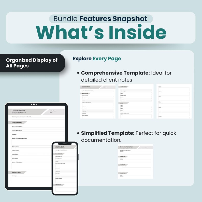 SOAP Note Template, Fillable/printable PDF Template, Therapist ...