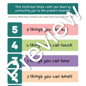 5-4-3-2-1 Grounding Technique Poster | Printable PDF | *includes 1 ...