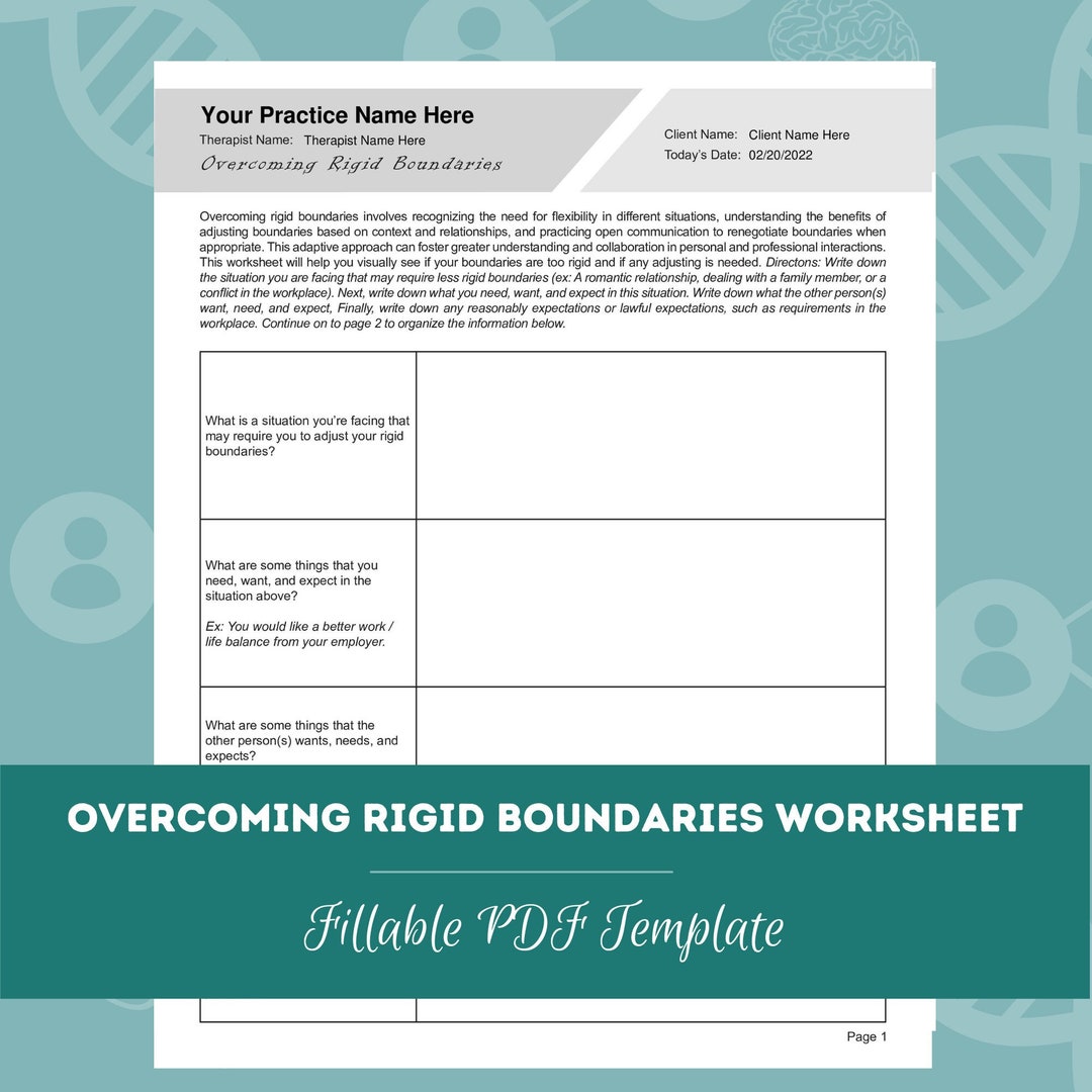 Overcoming Rigid Boundaries Worksheet | Editable / Fillable / Printable ...