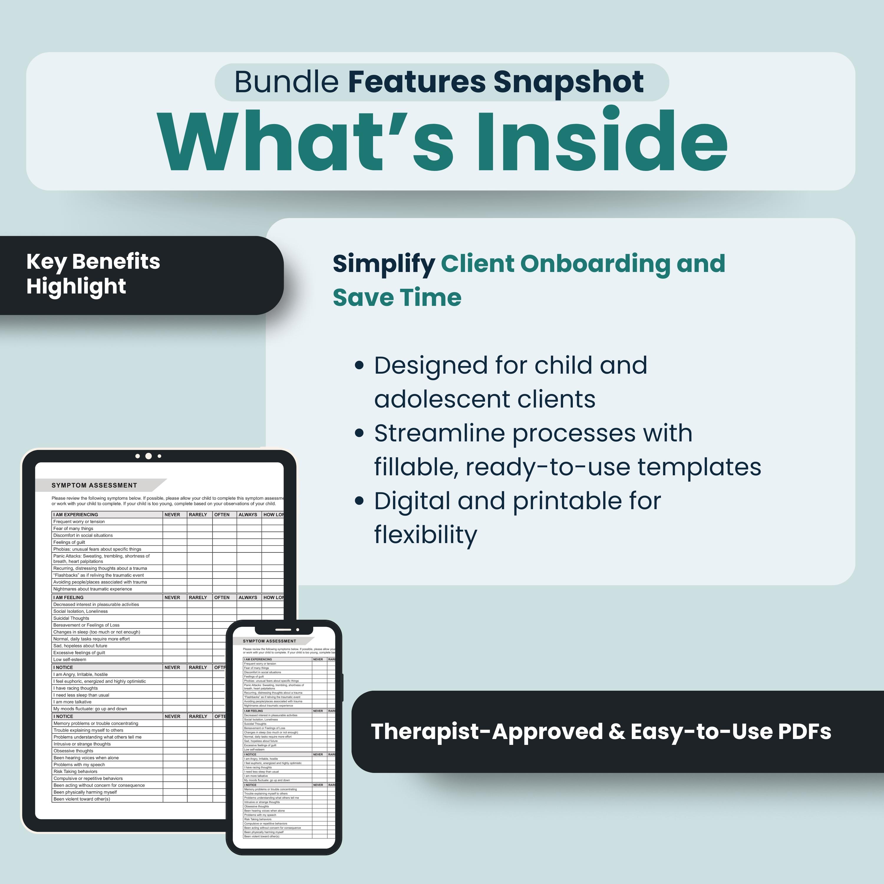 Child Intake Form for Therapy, Fillable/printable PDF, Therapist Office ...