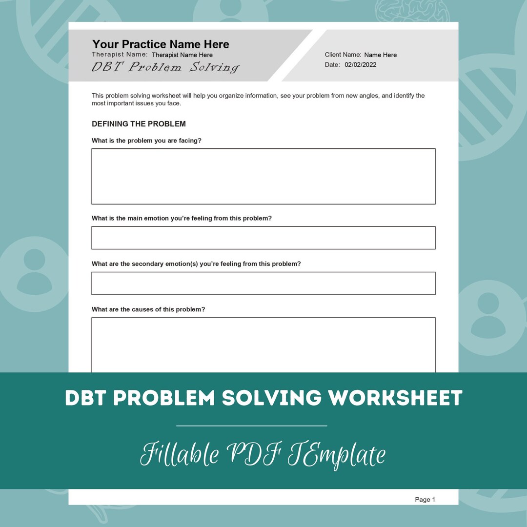 DBT Problem Solving Worksheet | Editable / Fillable PDF Template | for ... DBT Problem Solving Worksheet | Editable / Fillable PDF Template | for ...
