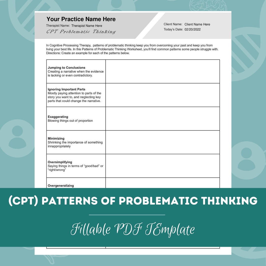 Cognitive Processing Therapy (CPT) Patterns of Problematic Thinking ...