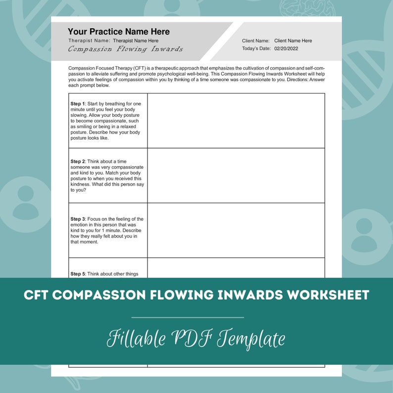 CFT Compassion Flowing Inwards Worksheet | Editable / Fillable PDF ...