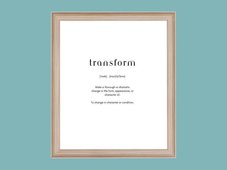 Transform Definition Poster | Printable PDF | *includes 1 Commercial ...