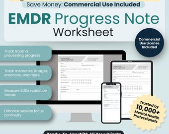 EMDR TICES Worksheet | Editable / Fillable PDF Template | for ...