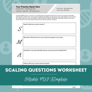 Solution-focused Therapy Worksheets Bundle 17 Editable / Fillable ...