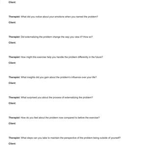 Narrative Therapy Externalization Technique Script Worksheet | Fillable ...