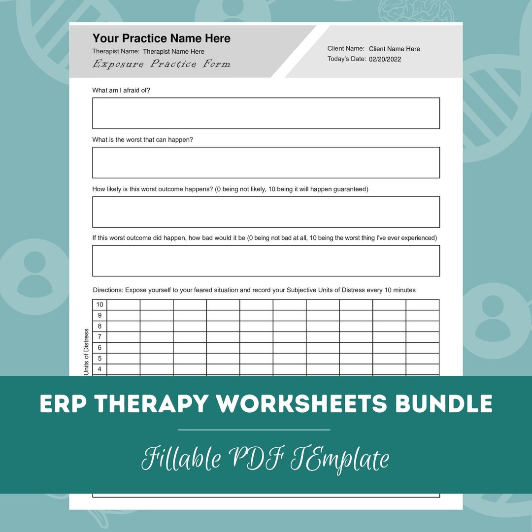 ERP Therapy Worksheets Bundle Editable / Fillable / Printable PDF ...