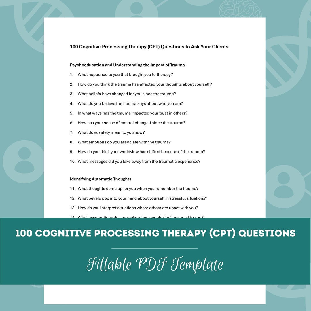 100 Cognitive Processing Therapy Questions to Ask Clients (PDF ...