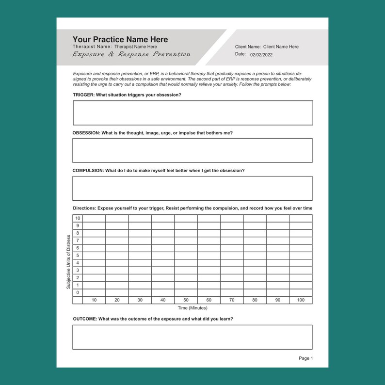 Exposure Therapy Worksheets Bundle | Editable / Fillable / Printable ...