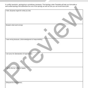 Apology Letter Template | Editable / Fillable PDF | for Counselors ...