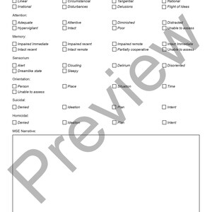 Psychiatric Progress Note | Editable / Fillable PDF Template | for ...