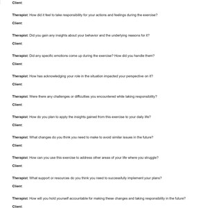 Gestalt Therapy “I Take Responsibility” Exercise Role-playing Script ...