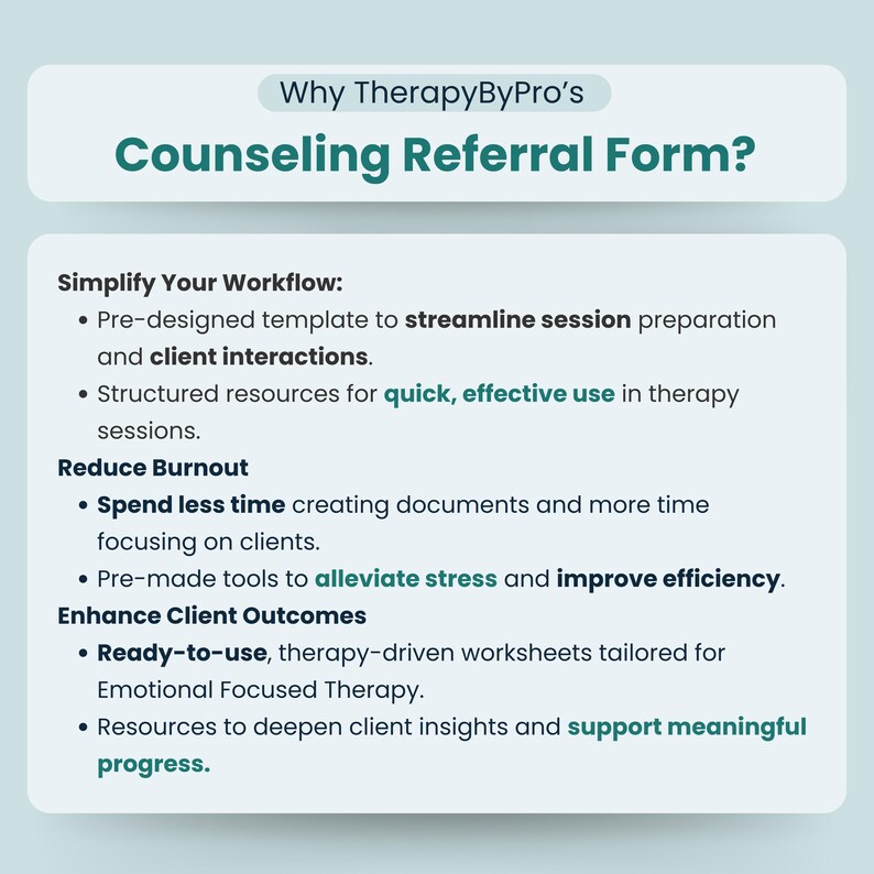 Counseling Referral Form / Therapy Referral Form / Client Referral Form ...