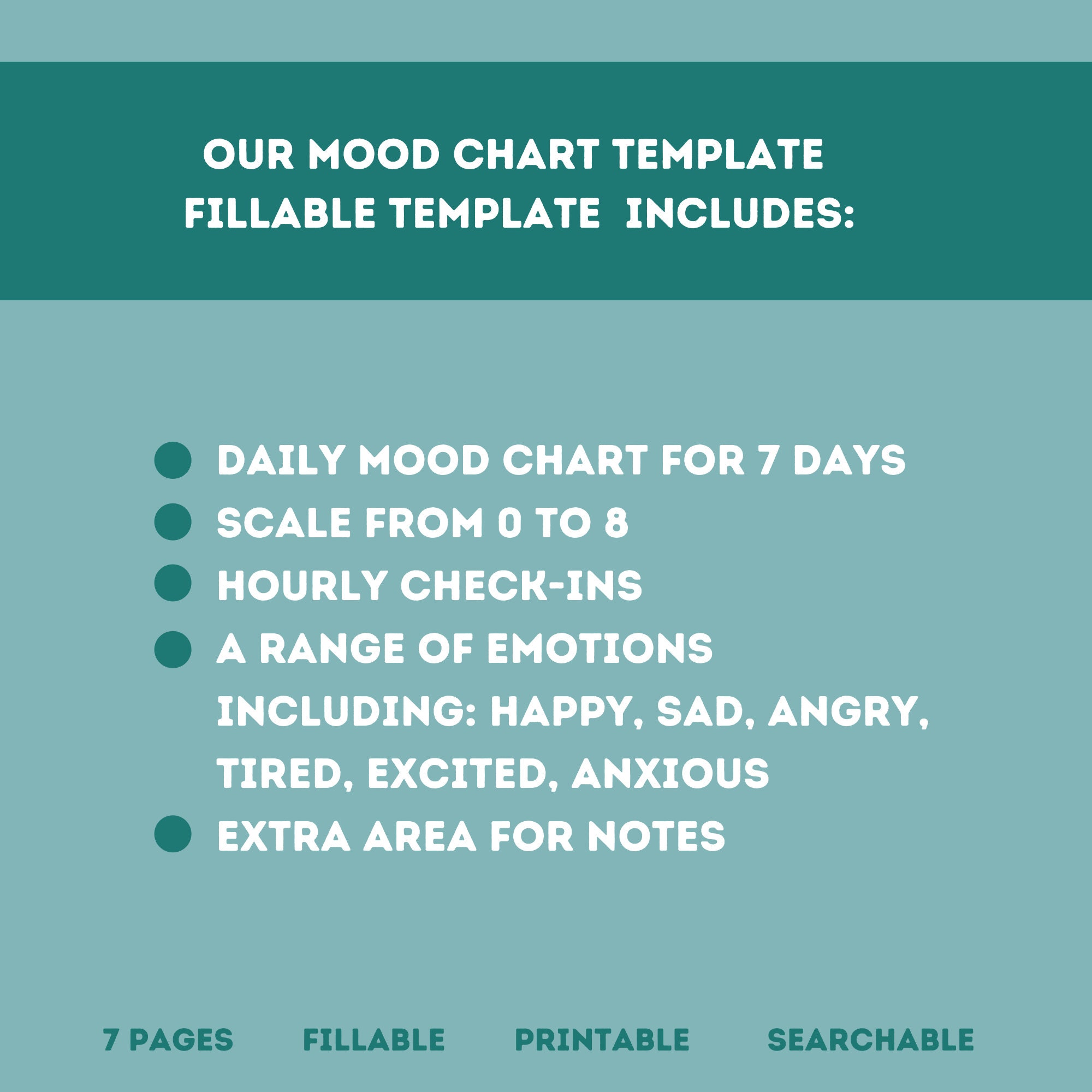 Mood Chart Tracker Template - Daily & Weekly Tracker | Editable ...