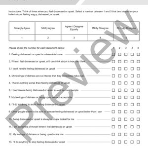 Distress Tolerance Scale | Editable / Fillable PDF Template | for ...