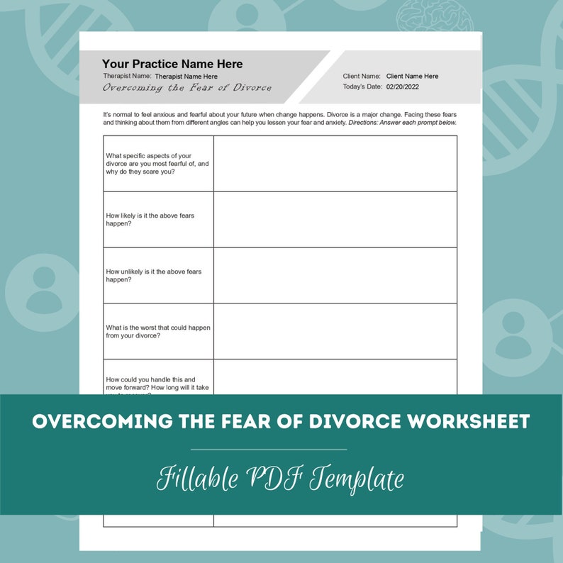 Overcoming the Fear of Divorce Worksheet | Editable / Printable ...