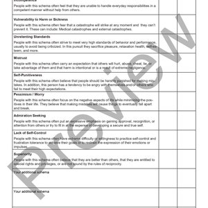 Schema Assessment Worksheet | Editable / Fillable PDF Template | for ...