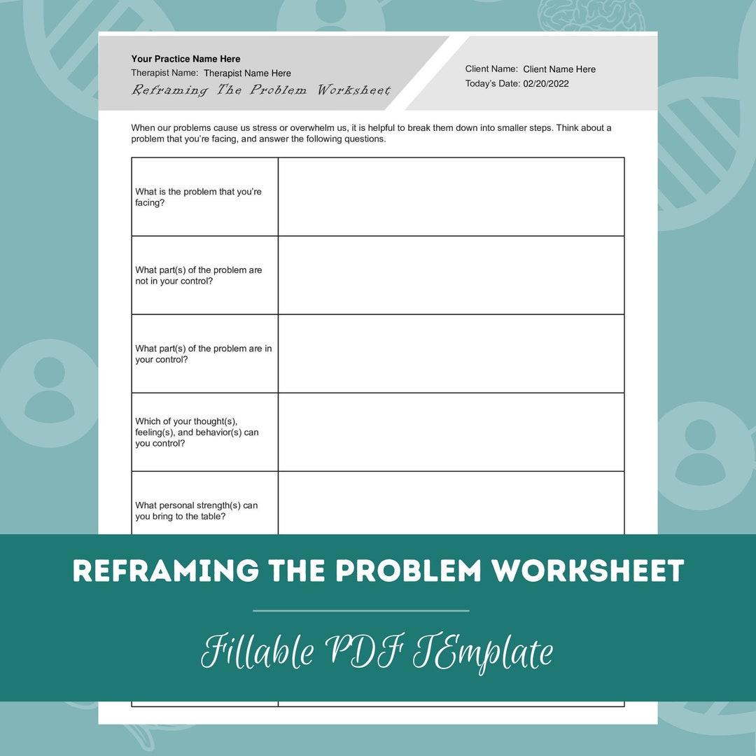 Reframing the Problem Worksheet | Editable / Fillable PDF Template ... Reframing the Problem Worksheet | Editable / Fillable PDF Template ...