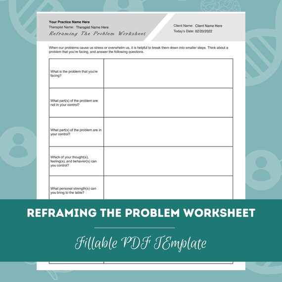 Reframing the Problem Worksheet Editable / Fillable PDF - Etsy