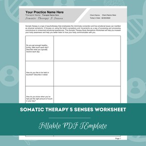 Somatic Therapy Worksheets Bundle 23 Editable / Fillable PDF Templates ...